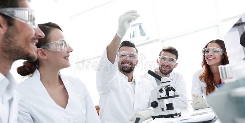Group of Young Workers are Working in Biochemistry Lab, Stock Image ...