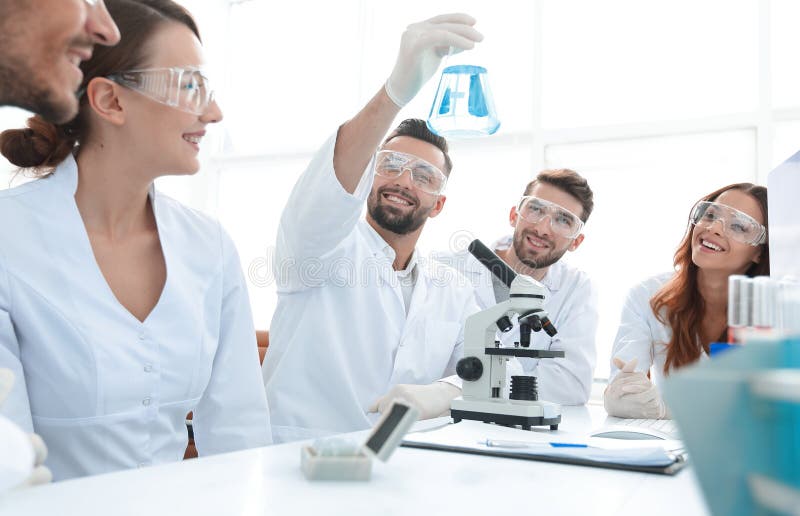Group of Young Workers are Working in Biochemistry Lab, Stock Image ...