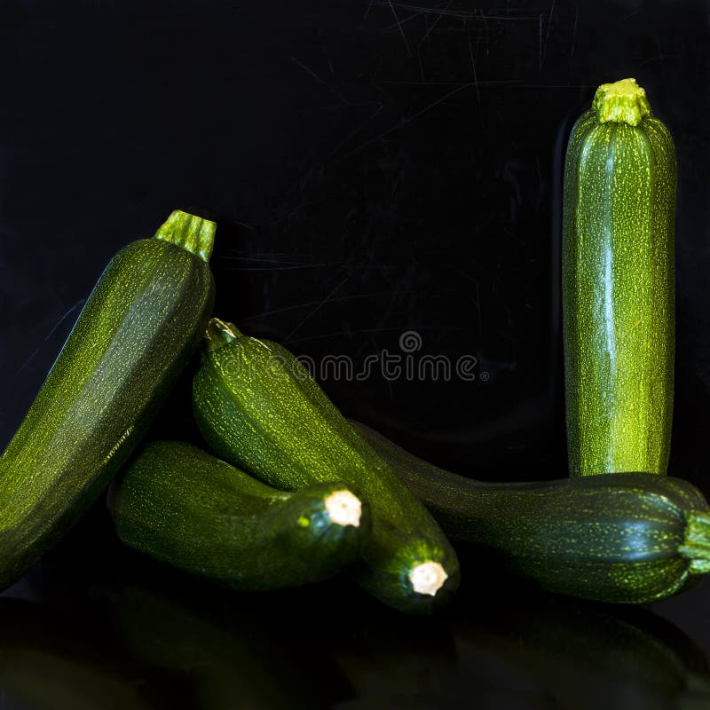 Group of Zucchini Zucchetti, Courgettes Stock Image - Image of skin ...