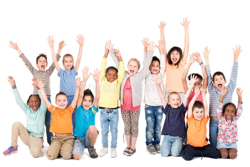 Groupe de pose d'enfants image stock. Image du isolement - 41542583