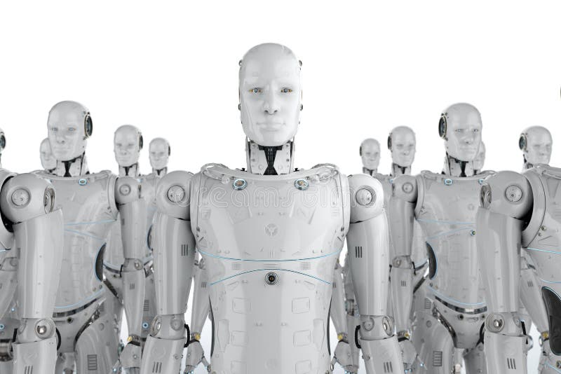 Groupe de robots illustration stock. Illustration du intelligence ...