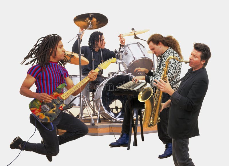 Groupe de rock photo stock. Image du musicien, guitare - 18519588