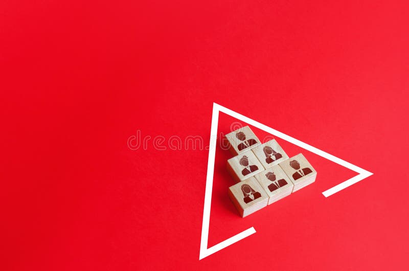 Grouped People in an Triangle Arrow. Purposeful Movement. Combining ...