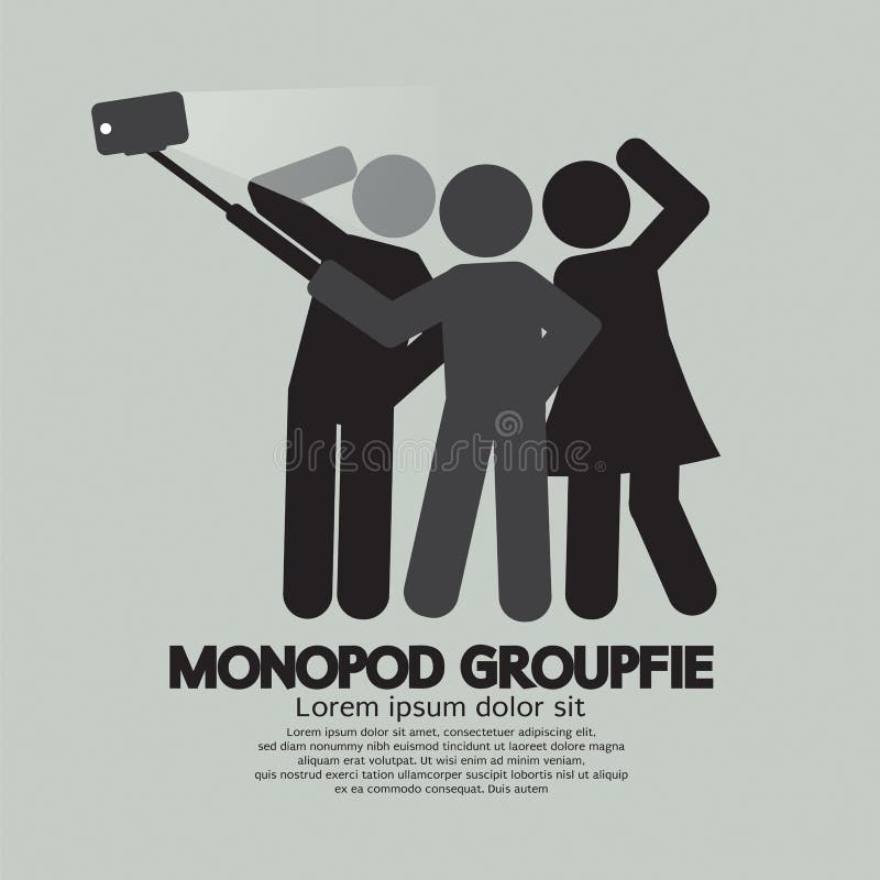 Groupfie Symbol, a Group Selfie Using Monopod Stock Vector ...
