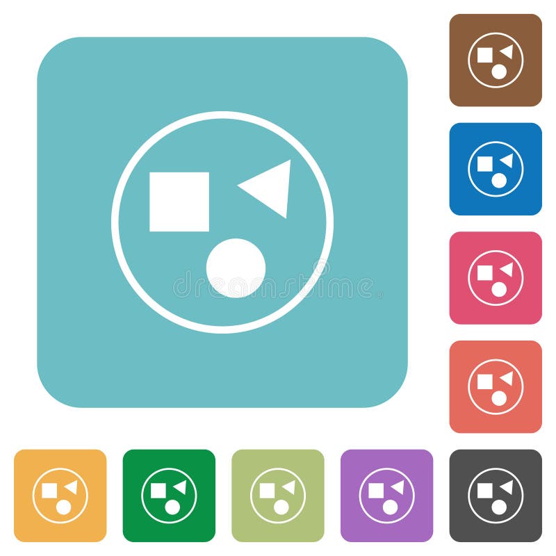 Grouping Elements Rounded Square Flat Icons Stock Vector - Illustration ...