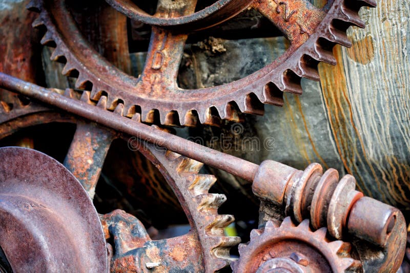 Old Rusted Gears on Obsolete Machinery Stock Image - Image of closeup ...
