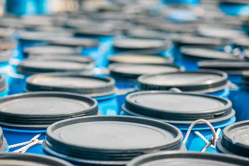 Groups of blue barrels stock image. Image of groups - 106672213