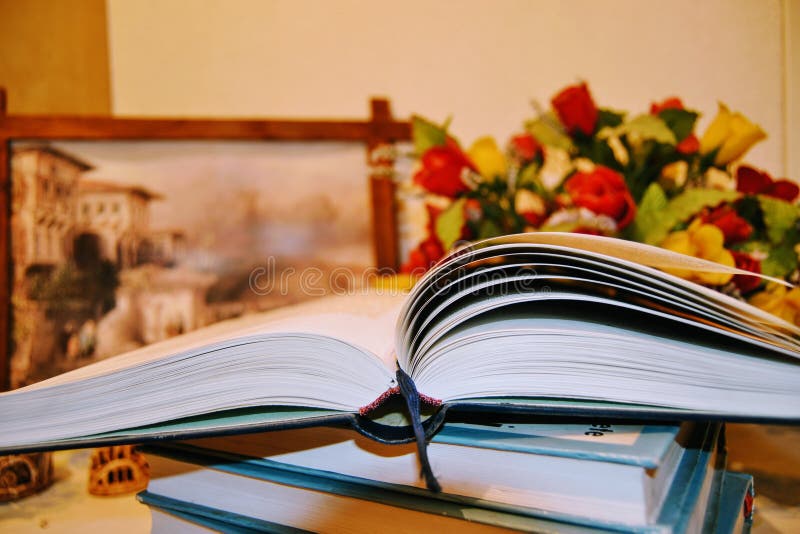 Groups of Books Blurred Background. Back To School Concept. Stock Image ...