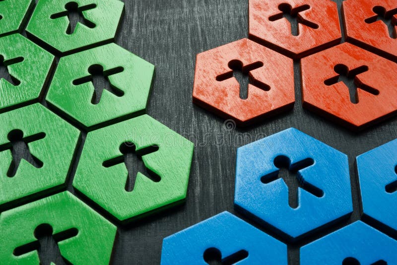 Groups of Colored Figures As a Concept of Marketing Segmentation. Stock ...