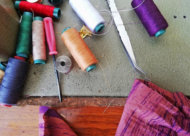 Groups of Colorful Sewing Thread at the Taylor Workshop Stock Photo ...