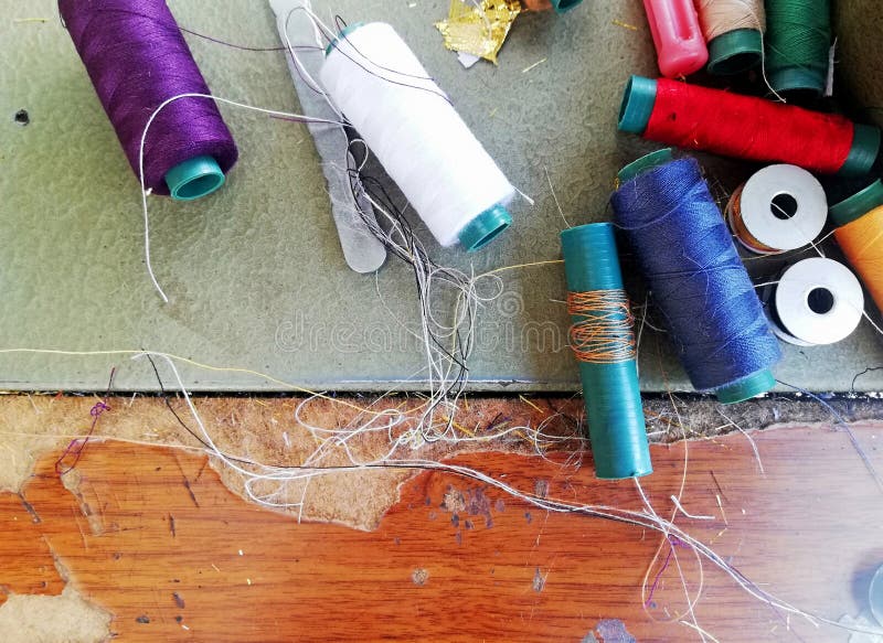 Groups of Colorful Sewing Thread at the Taylor Workshop Stock Photo ...
