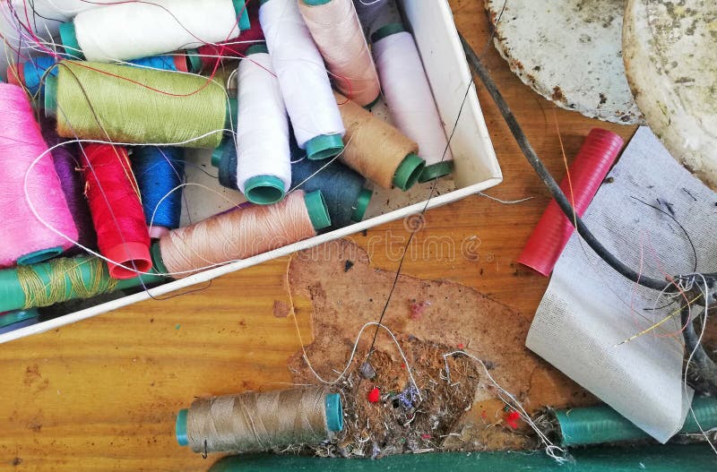 Groups of Colorful Sewing Thread at the Taylor Workshop Stock Image ...