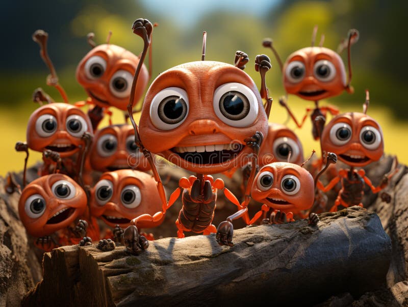 Groups of Cute Ants Insect stock illustration. Illustration of ants ...