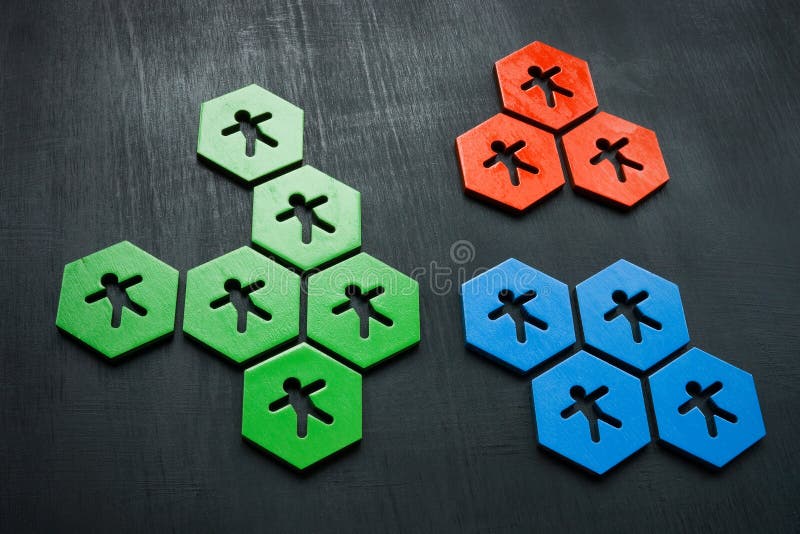 Groups of Figures of the Same Color. Affinity Bias Concept. Stock Image ...