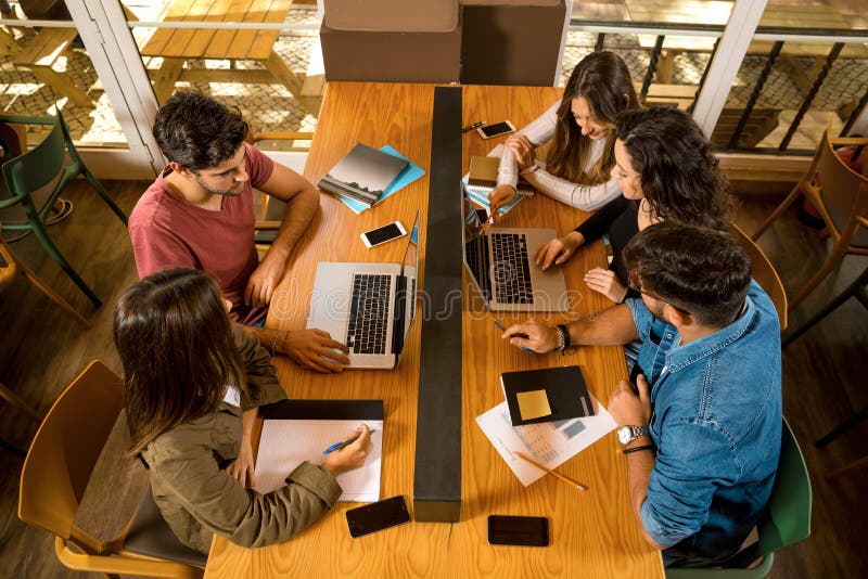 Group of Students Working Together Stock Image - Image of discussion ...