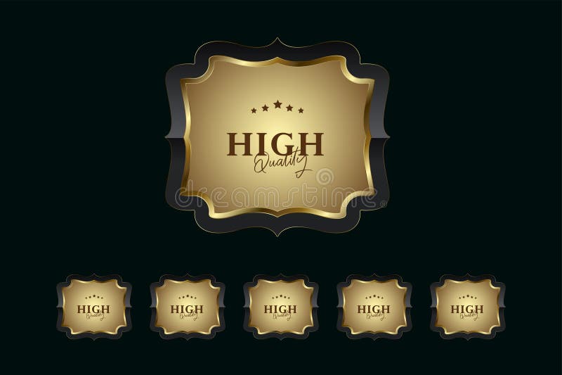 Groups Luxury, Gold and Premium Abstract Buttons on Black Background Used in UI Concept and ...