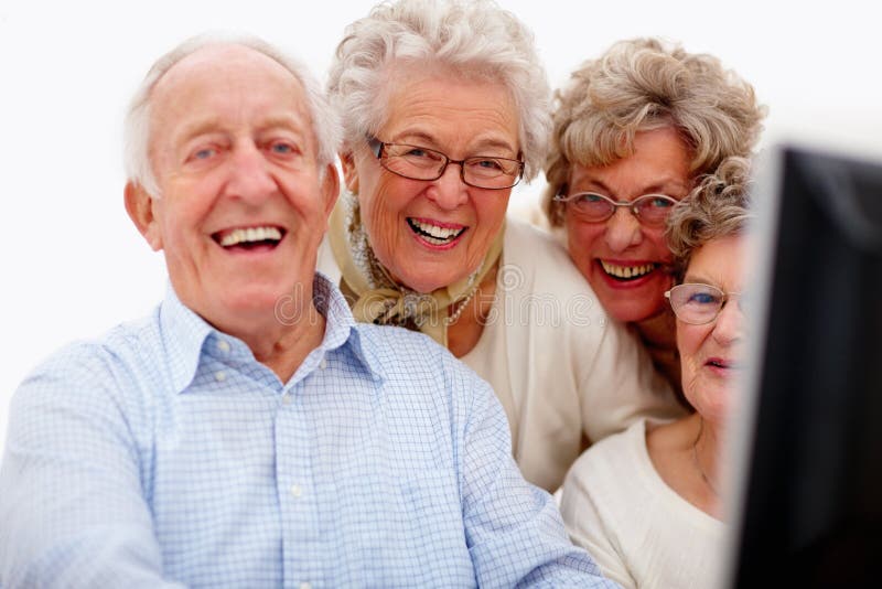 Groups - Mature People Using Computer Stock Photo - Image of aging ...