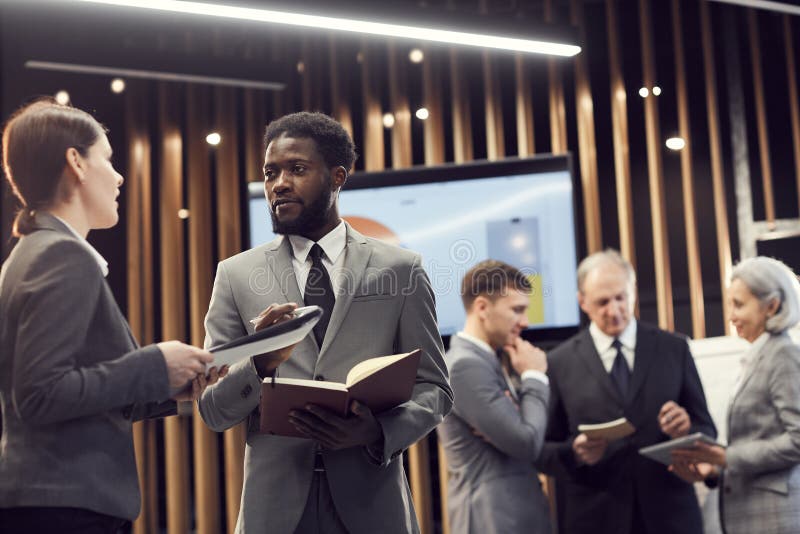 Exchanging Ideas at Conference Stock Photo - Image of occupation ...