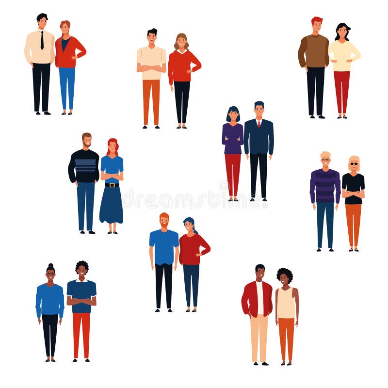 Groups of people cartoons stock vector. Illustration of vector - 142328512