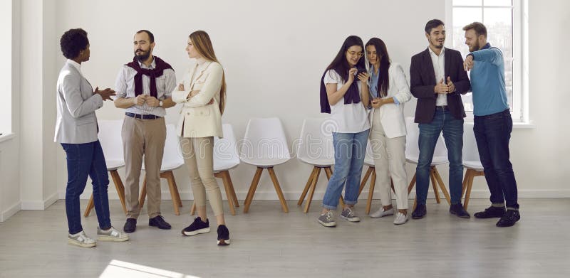 Groups of People Communicate with Each Other while Discussing ...