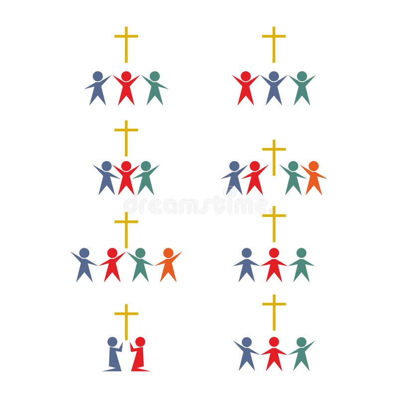 Groups of People. Worship God Stock Vector - Illustration of love ...