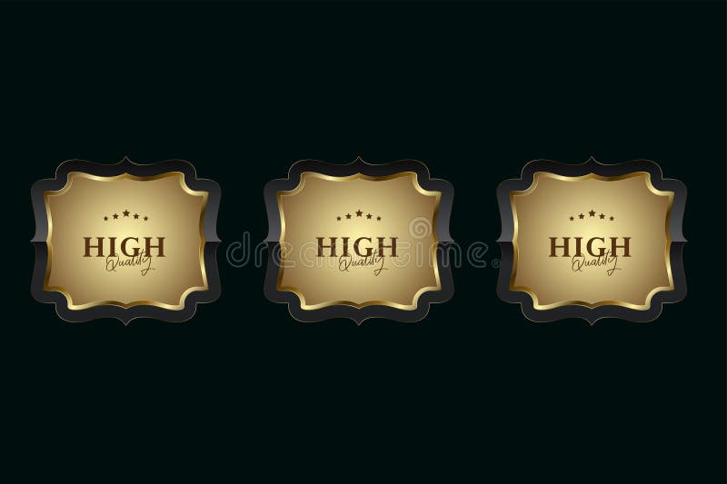 Groups of Three Luxury, Gold and Premium Abstract Buttons Concept on ...