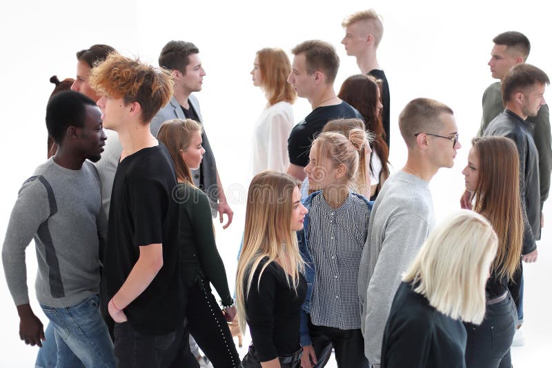Groups of Young People Moving in Different Directions Stock Photo ...