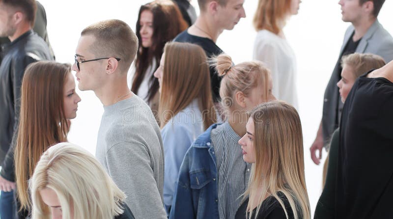 Groups of Young People Moving in Different Directions Stock Photo ...