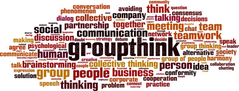 Groupthink word cloud stock vector. Illustration of network - 259110712
