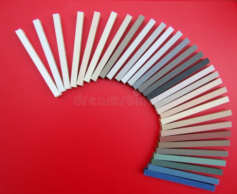 Grout Plastic Sample Sticks in Different Colors on Red Background Stock ...