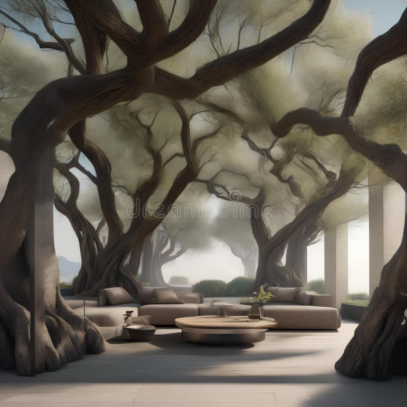 A Grove of Ancient Willow Trees Whose Branches Intertwine To Form ...