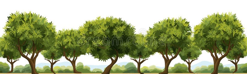 Olive Grove Vector Simple 3d Smooth Cut and Paste Isolated Illustration ...
