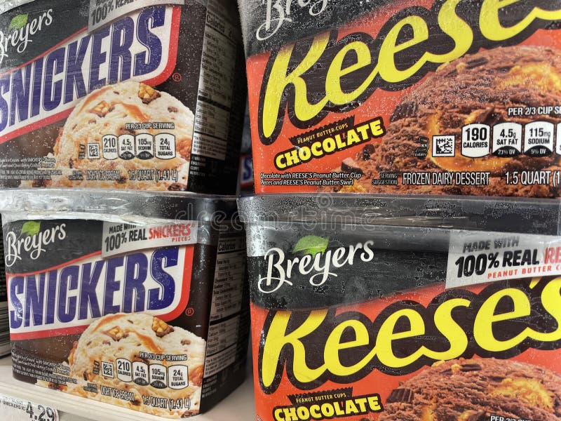 Retail Store Ice Cream Breyers Reeses and Snickers Editorial Image ... Retail Store Ice Cream Breyers Reeses and Snickers Editorial Image ...