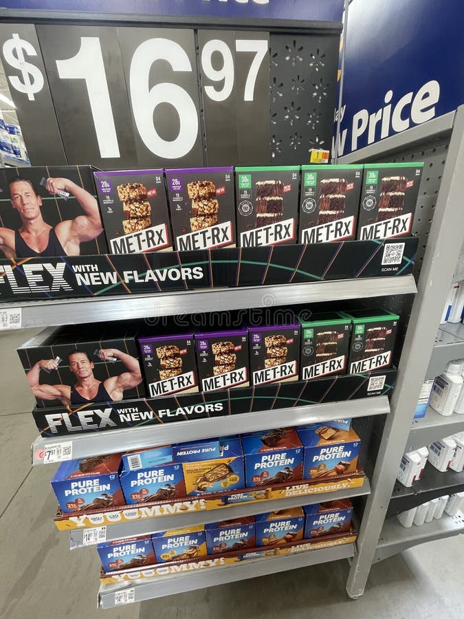 Walmart Met-RX Protein Bars Display Editorial Photo - Image of snack ...