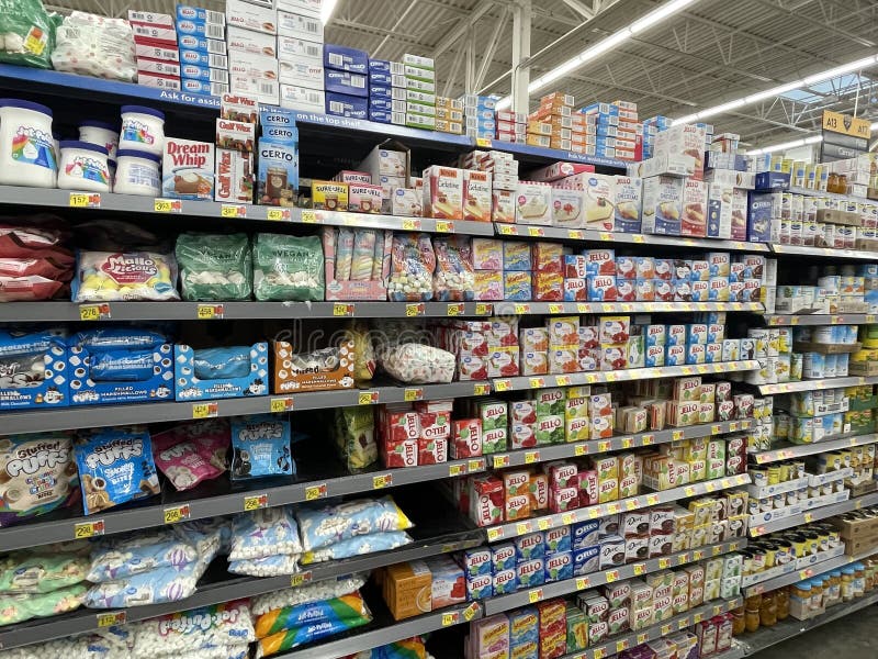 Walmart Retail Store Interior Pudding and Marshmallow Section Editorial ...