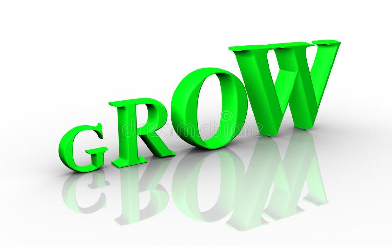 Grow text holding by men stock illustration. Illustration of ...