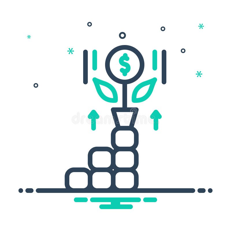 Mix Icon for Grow, Growth and Investment Stock Vector - Illustration of ...