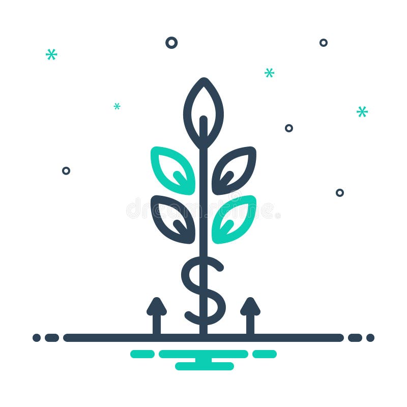Mix Icon for Grow, Wealth and Germinate Stock Vector - Illustration of ...