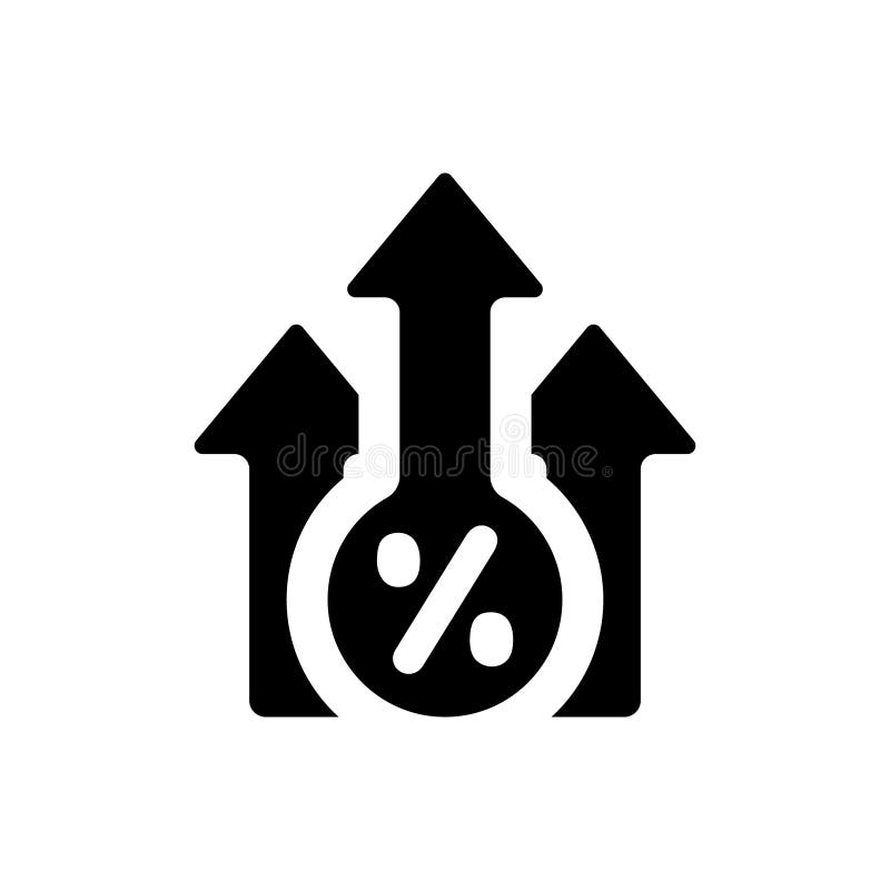 Grow interest rate icon stock vector. Illustration of increase - 230674140