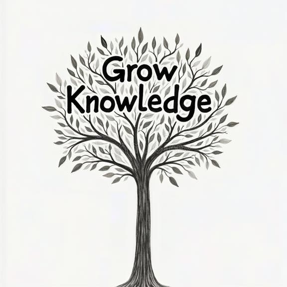 Grow Knowledge Tree stock illustration. Illustration of learning - 339824317