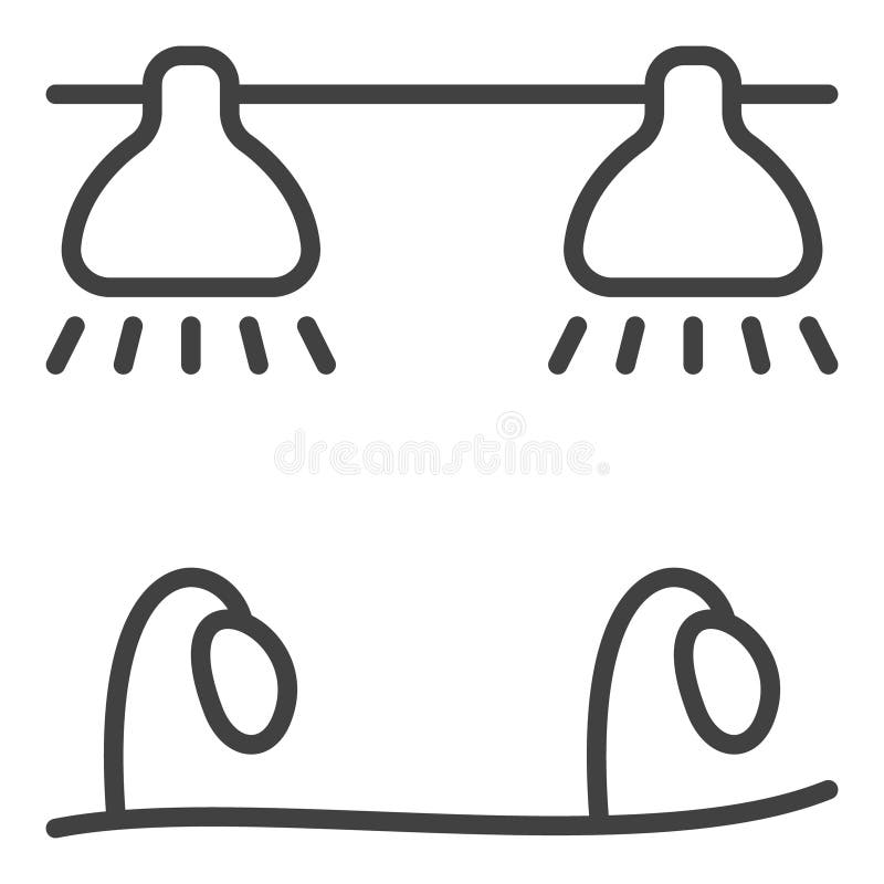 Grow Lights Vector Thin Line Icon or Symbol Stock Vector - Illustration ...