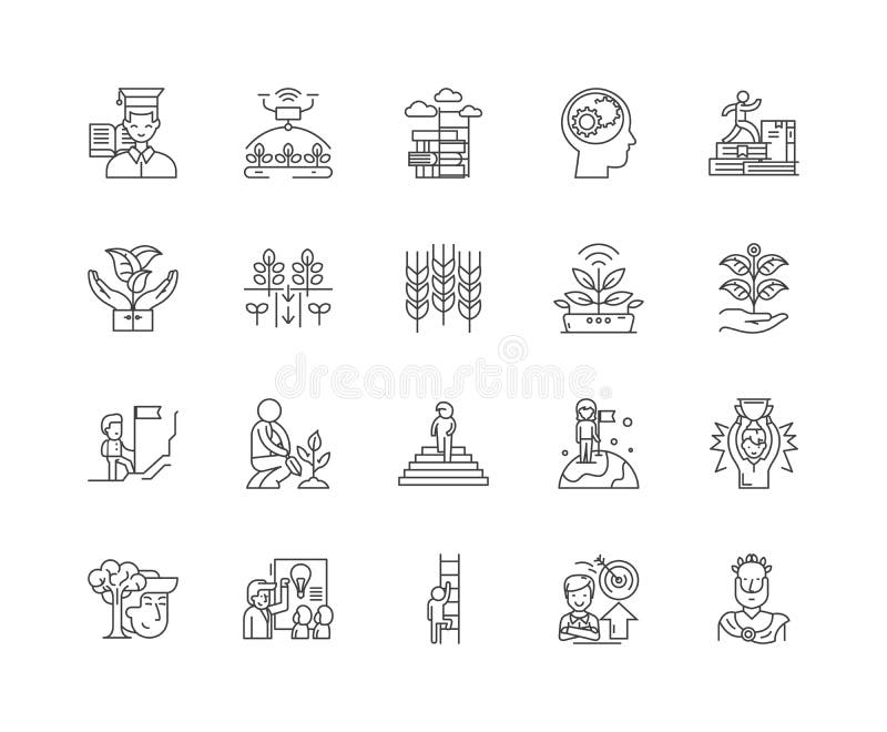 Grow Line Icons, Signs, Vector Set, Outline Illustration Concept Stock ...