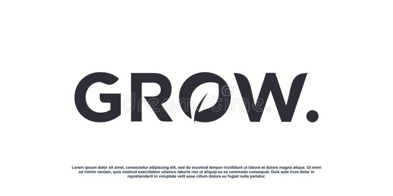 Grow Logo Design with Creative Leaf Concept Premium Vector Stock Vector ...