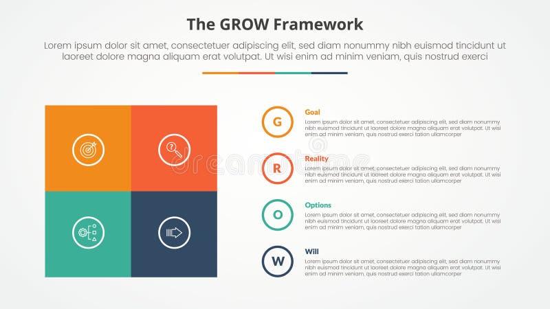 GROW Model Coaching Infographic Concept for Slide Presentation with ...