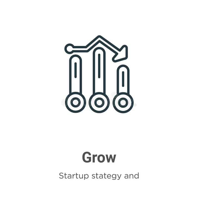 Grow Plant Outline Vector Icon. Thin Line Black Grow Plant Icon, Flat ...