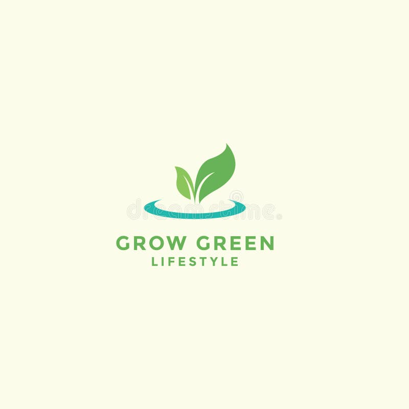 Grow Plant Leaf Logo Design Template Stock Vector - Illustration of ...