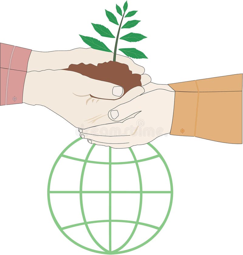 Grow a Plant, Save the Earth Stock Vector - Illustration of closeup ...