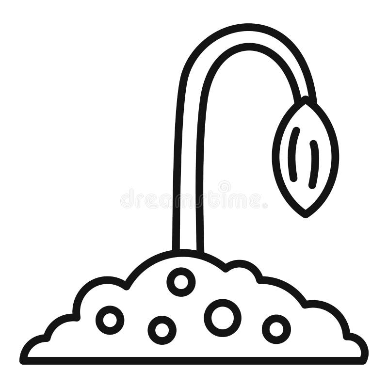 Grow Seed Plant Icon, Outline Style Stock Vector - Illustration of ...