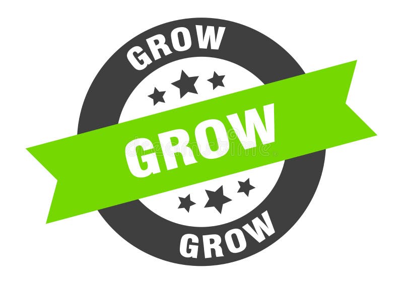 Grow sign stock vector. Illustration of grey, band, badge - 160386026