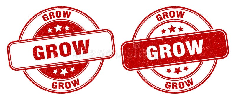 Grow Stamp. Grow Label. Round Grunge Sign Stock Vector - Illustration ...